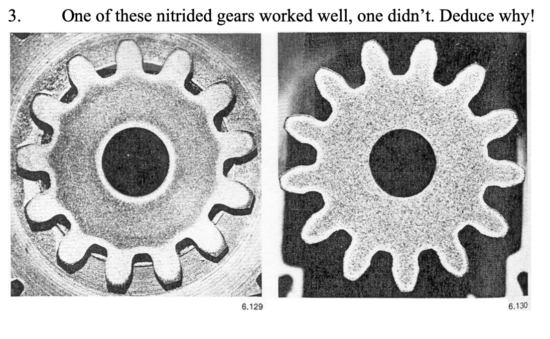 Solved 3. One of these nitrided gears worked well, one | Chegg.com