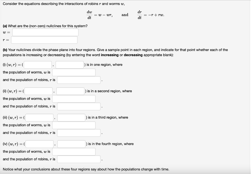 Solved Consider the equations describing the interactions of | Chegg.com