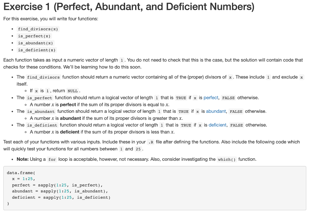 Solved CODE IN RSTUDIO: For this exercise, you will write | Chegg.com