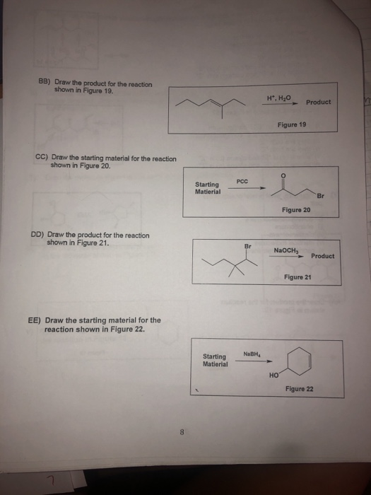 Solved Draw the product for the reaction BB) shown in Figure | Chegg.com