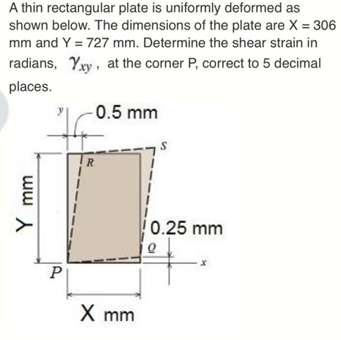 Solved A thin rectangular plate is uniformly deformed as | Chegg.com