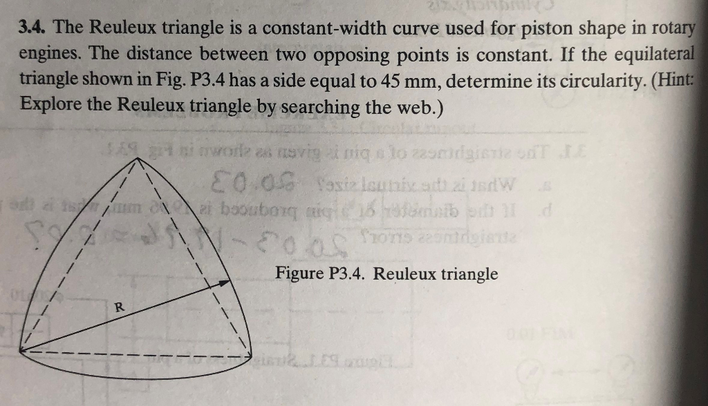 Solved 3.4. The Reuleux triangle is a constant-width curve | Chegg.com
