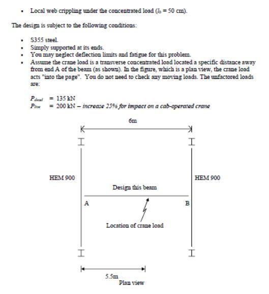 Solved 2. (14 points) Design a 6m beam that supports a | Chegg.com