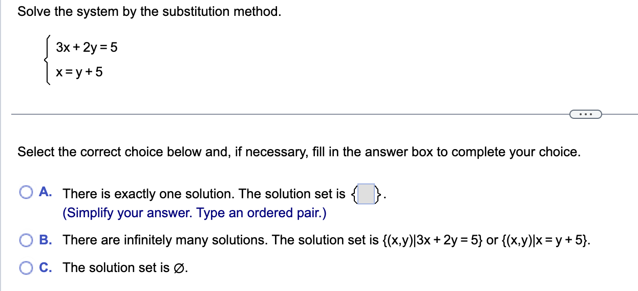 Solved Solve the system by the substitution | Chegg.com