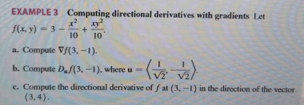 Solved EXAMPLE 3 Computing directional derivatives with | Chegg.com