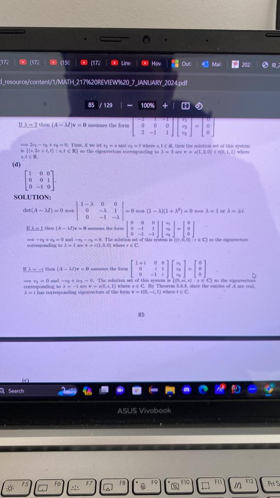 Solved Determine eigenvalues and eigenvectors | Chegg.com