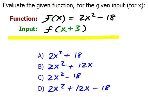 Solved Evaluate the given function, for the given input (for | Chegg.com