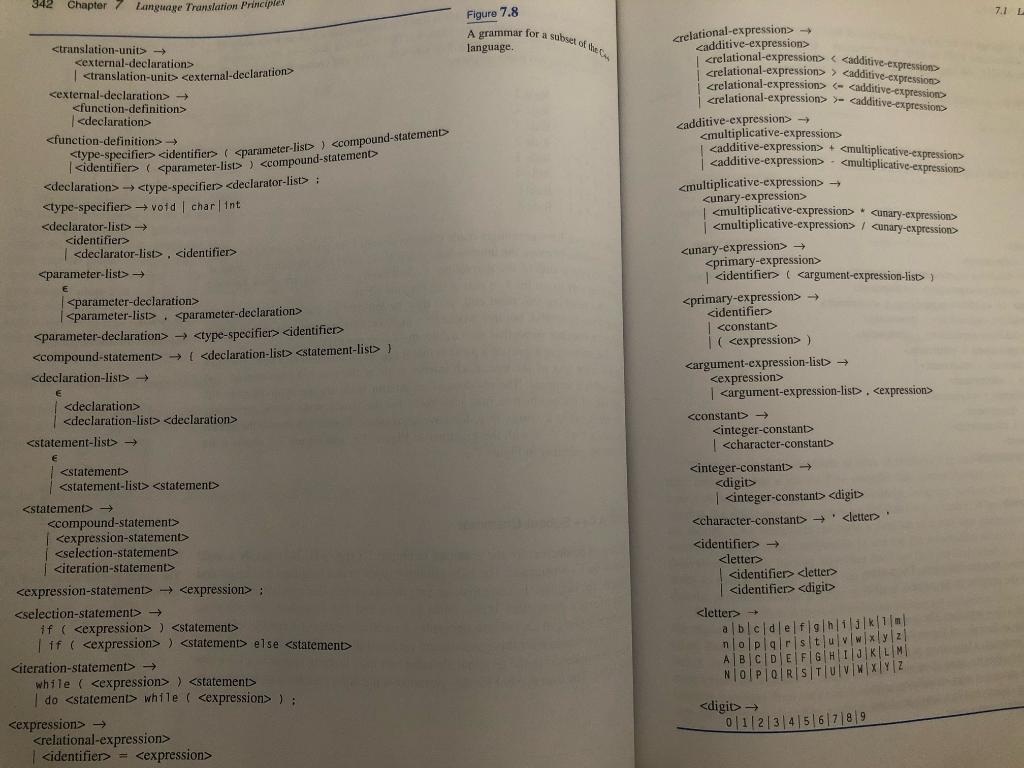 354 Chapter 7 Language Translation Principles 9. For | Chegg.com