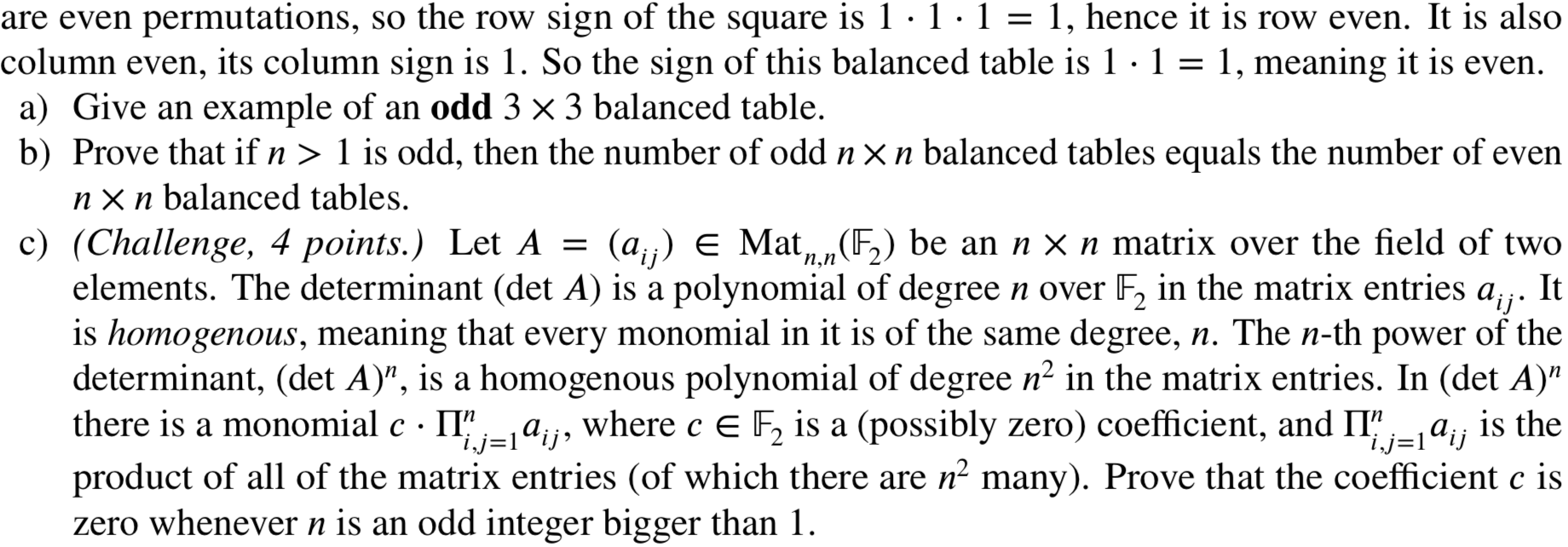4. Call an n x n table of natural numbers balanced if | Chegg.com