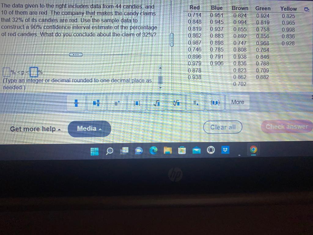 Solved The data given to the right includes data from 44 | Chegg.com
