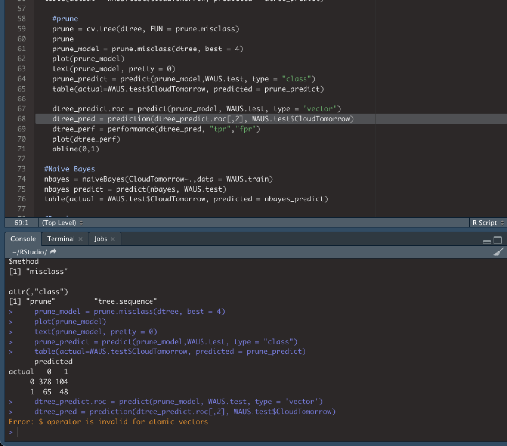 Solved I don't know why line 68 is giving me this error. | Chegg.com
