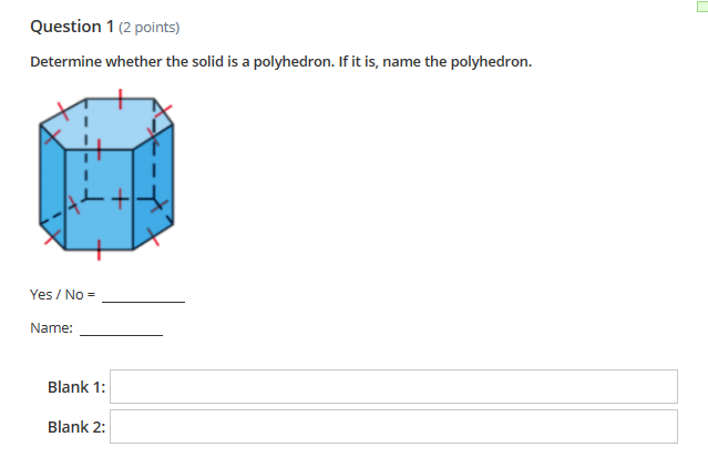 Solved Question 1 (2 points) Determine whether the solid is | Chegg.com