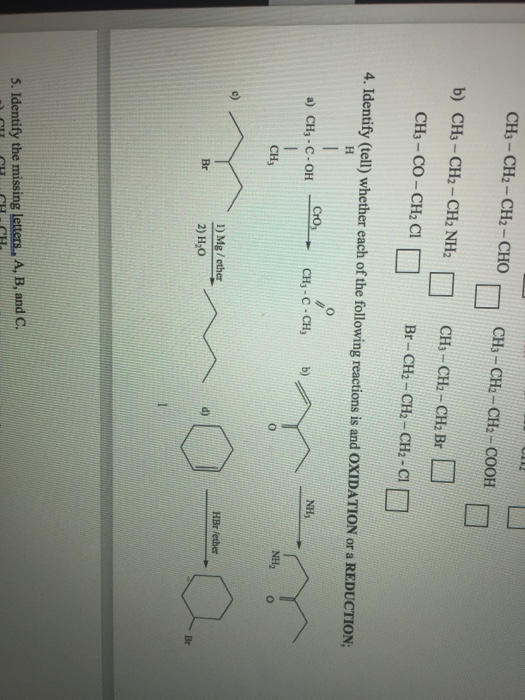 Solved CHs-CH2-CH2-CHO CHs CH:-CH2 COOH CH3-CH2-CH2 Br L Br- | Chegg.com