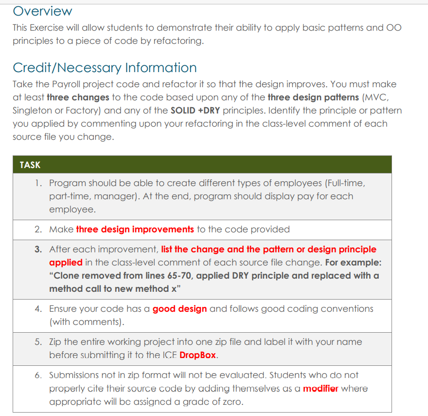 Overview This Exercise will allow students to | Chegg.com