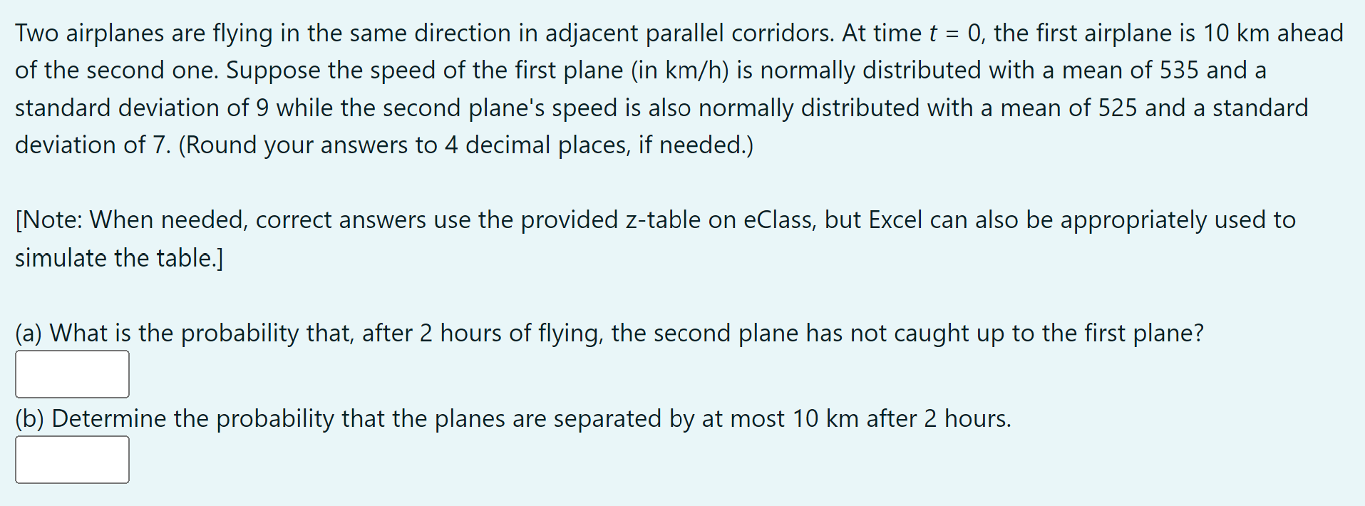 Solved Two airplanes are flying in the same direction in | Chegg.com