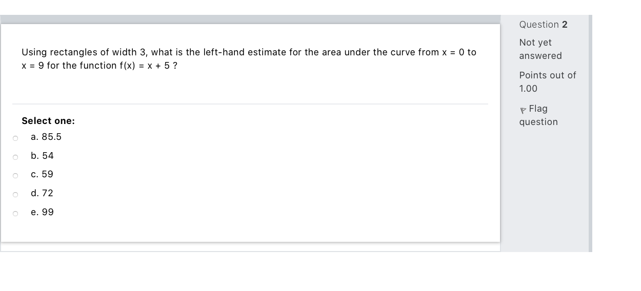 Solved Question 2 Using rectangles of width 3, what is the | Chegg.com