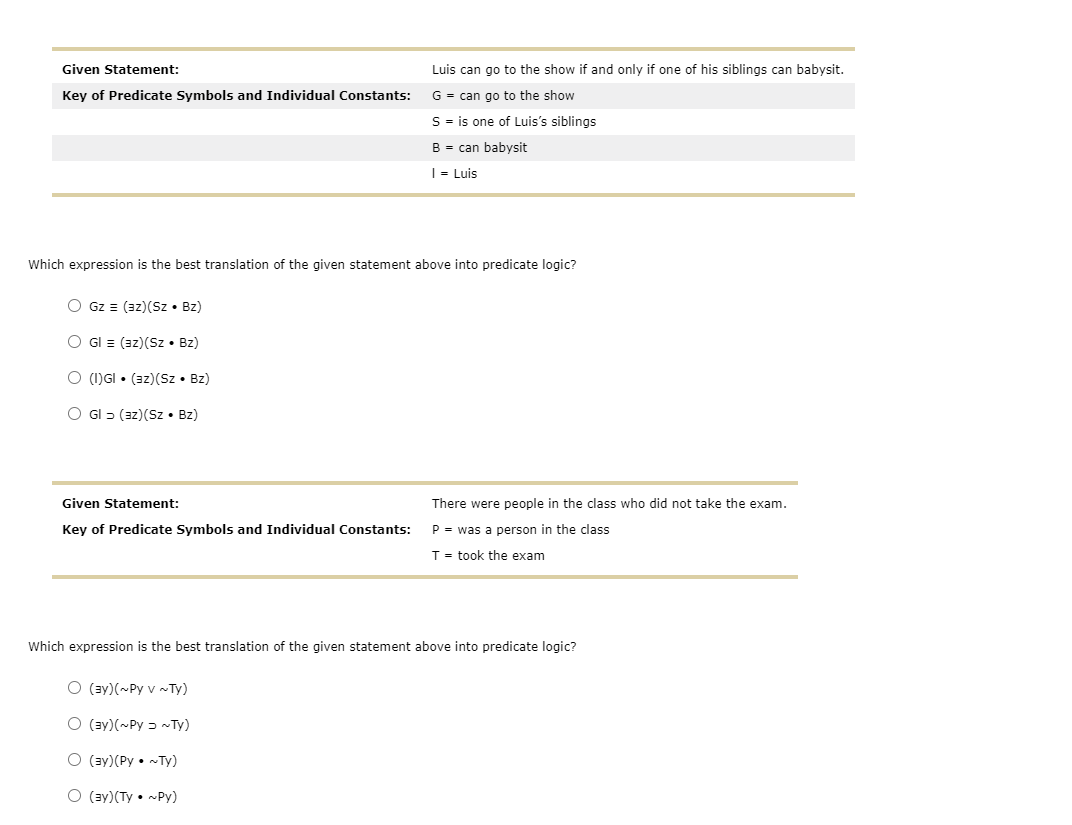 Solved 3. Particular Statements in Predicate Logic In | Chegg.com