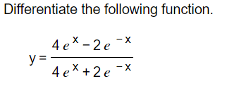 Solved Differentiate the following function. | Chegg.com