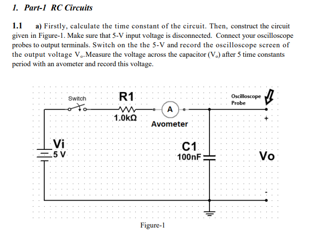 Solved 1. Part-1 RC Circuits 1.1 a) Firstly, calculate the | Chegg.com