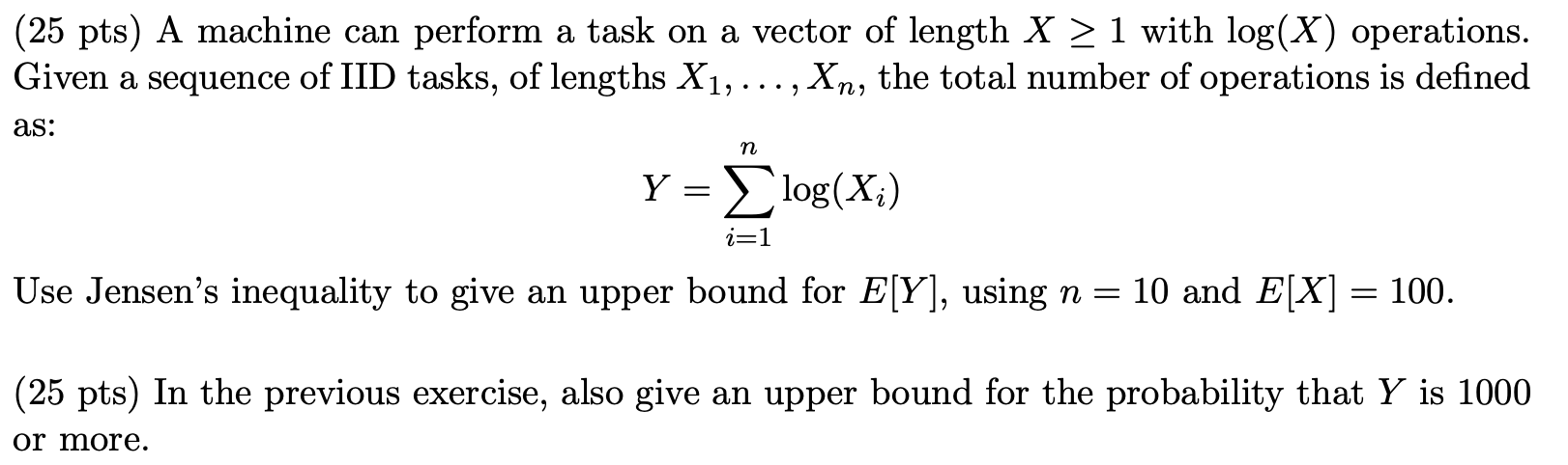 Solved (25 pts) A machine can perform a task on a vector of | Chegg.com