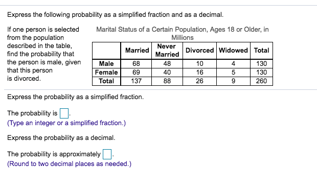 Solved Express the following probability as a simplified | Chegg.com