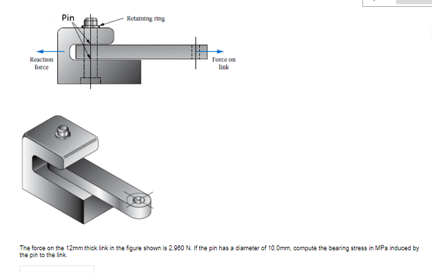 Solved Pin Retaining ring Reaction force Force on link The | Chegg.com