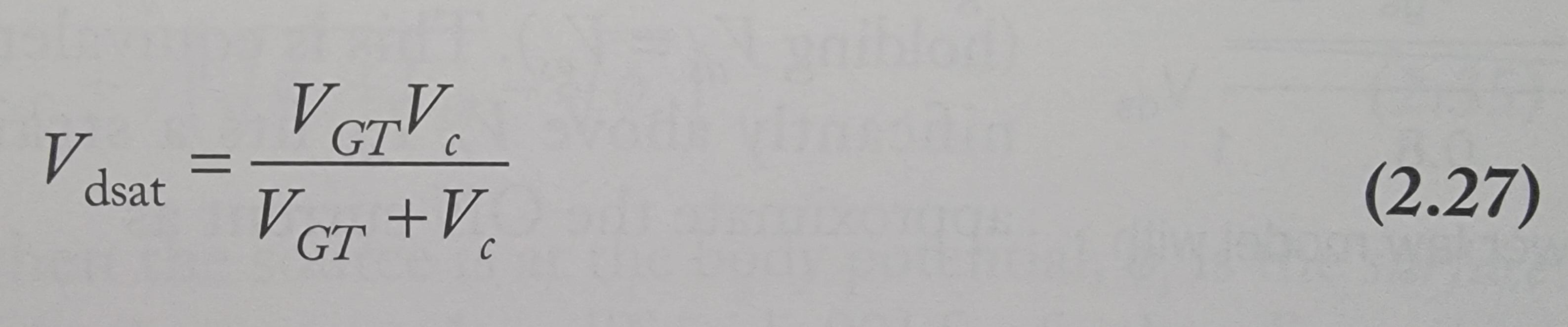 Solved VGTV V dsat - - VGT + V +V (2.27) C C | Chegg.com
