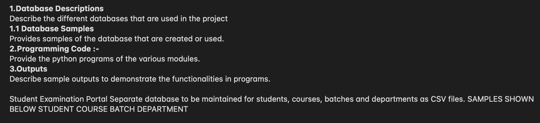 Solved Student Examination Portal Separate database to be | Chegg.com