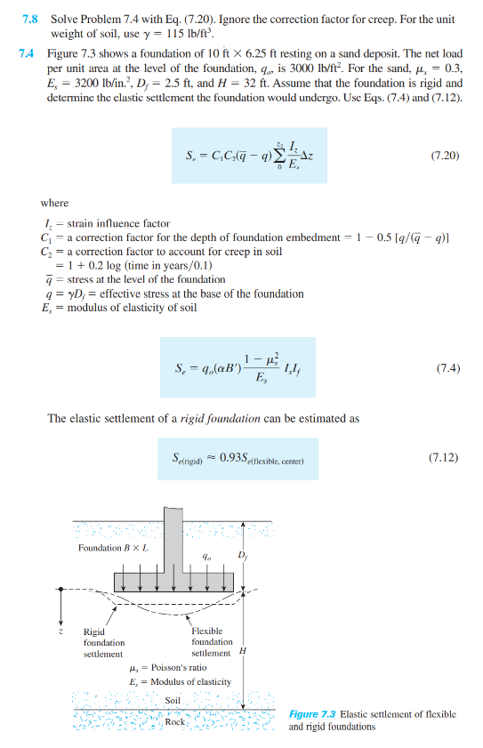 Solved Solve Problem 7.4 with Eq. (7.20). Ignore the | Chegg.com