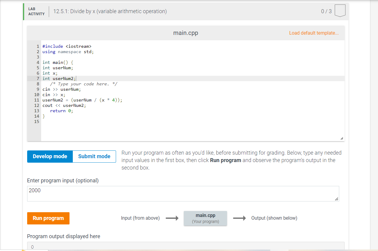 Solved 12.5 Divide by x (variable arithmetic operation) This | Chegg.com