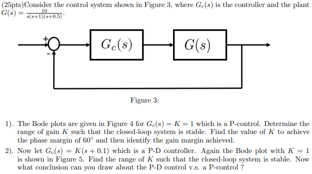 Solved (25pts) Consider the control system shown in Figure | Chegg.com