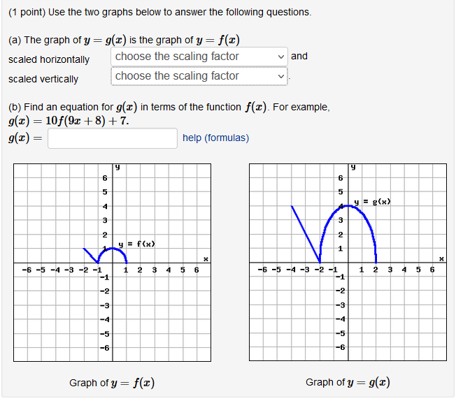 Solved (1 point) Use the two graphs below to answer the | Chegg.com