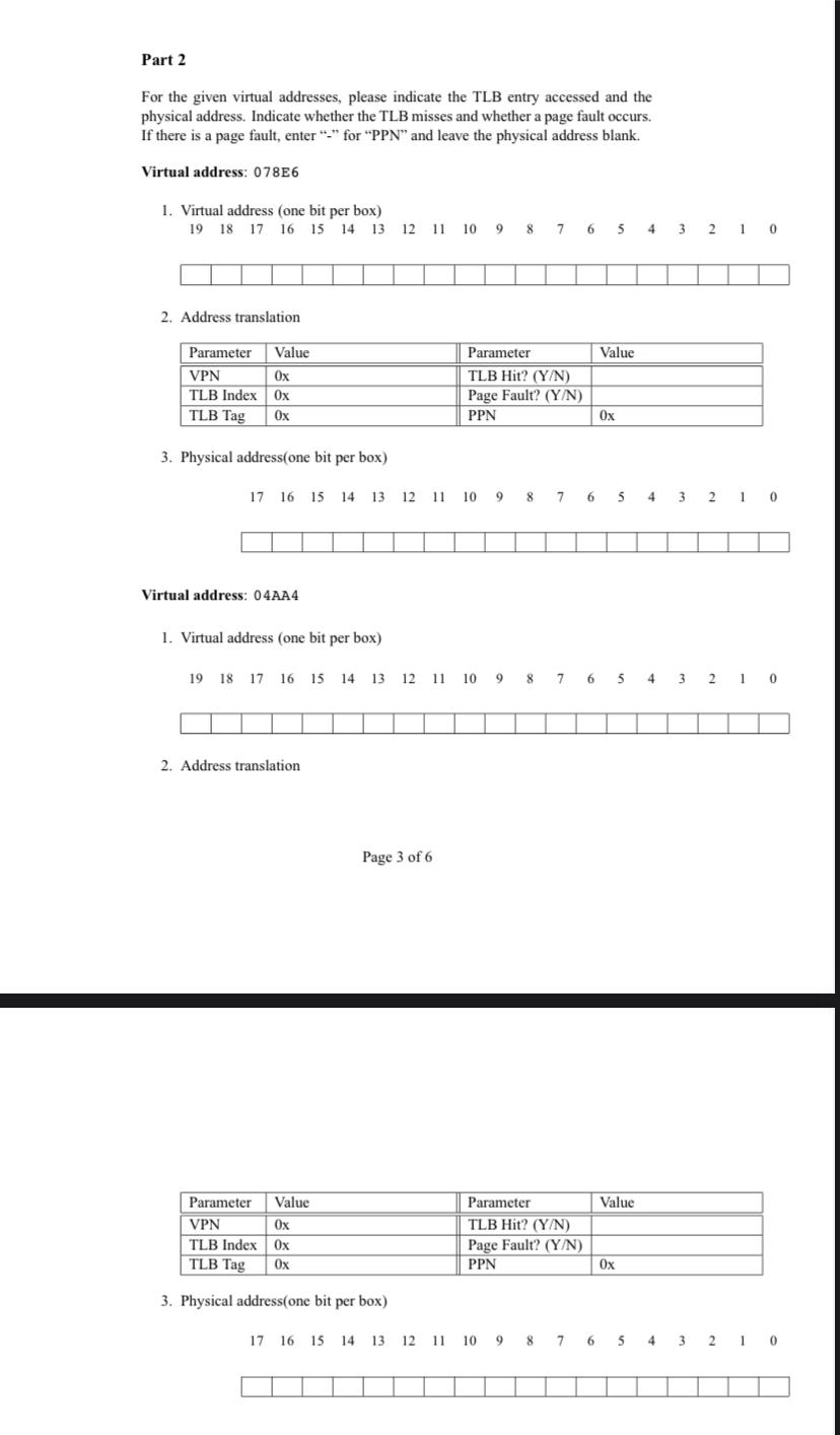 Solved Virtual Memory Examples Problem 1 This Problem Chegg