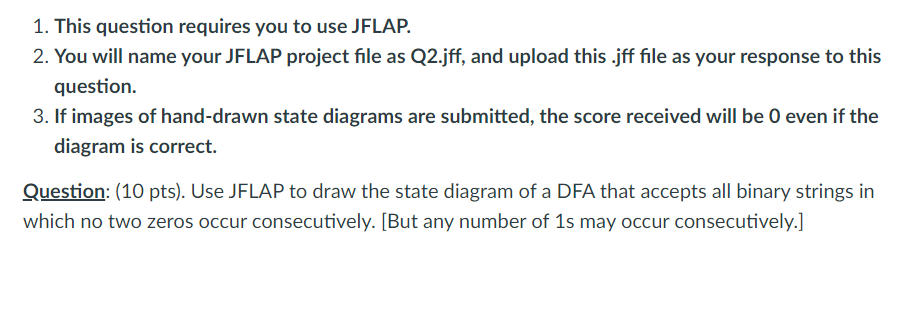 Solved 1. This question requires you to use JFLAP. 2. You | Chegg.com