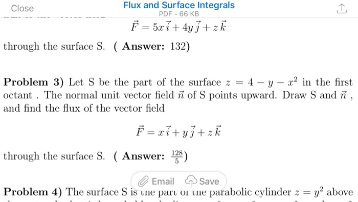 Solved Flux and Surface Integrals PDF-66 KB Close through | Chegg.com