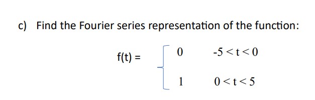 Solved c) ﻿Find the Fourier series representation of the | Chegg.com