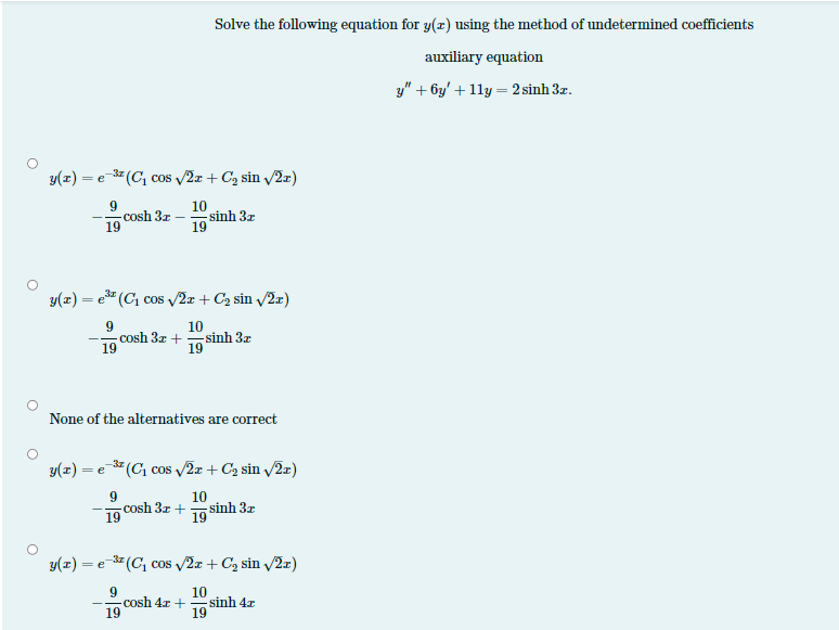 Solved Solve the following equation for y(x) using the | Chegg.com