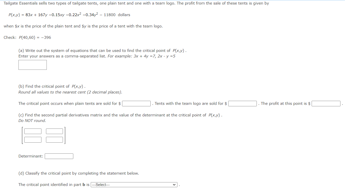 Solved Tailgate Essentials sells two types of tailgate | Chegg.com