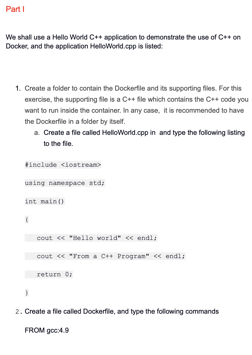 Solved Using C++ please help solve this Docker Exercise. As | Chegg.com