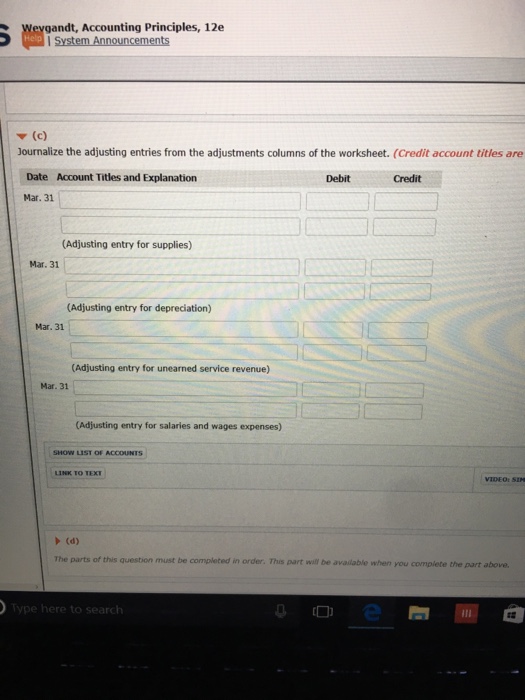Solved andt, Accounting Principles, 12e l System | Chegg.com