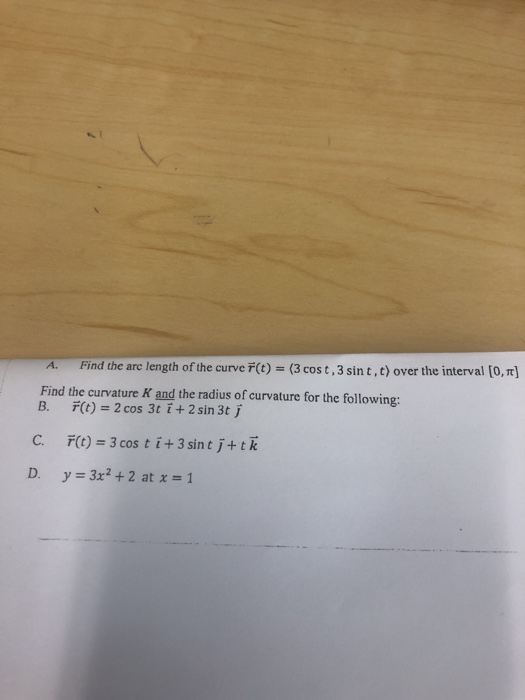 Solved Find the arc length of the curve r(t) (3 cos t , 3 | Chegg.com