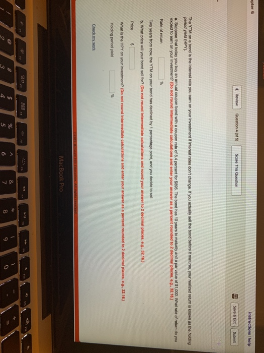 Solved pter 6 Question 4 (of 5) Score This The YTM on a bond | Chegg.com Solved pter 6 Question 4 (of 5) Score This The YTM on a bond | Chegg.com