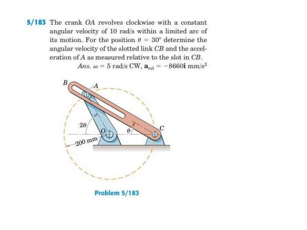 Solved 5/183 The crank OA revolves clockwise with a constant | Chegg.com