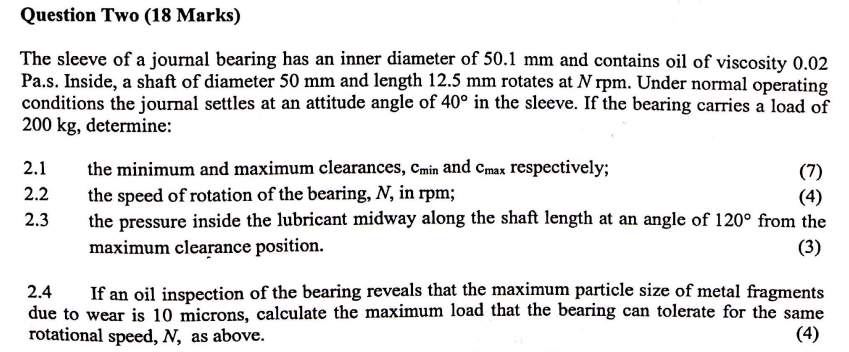 Solved Question Two (18 ﻿Marks)The sleeve of a journal | Chegg.com