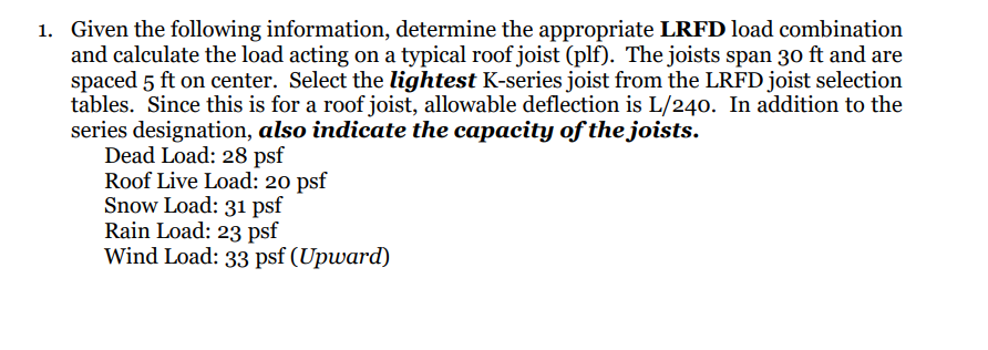 Solved 1. Given the following information, determine the | Chegg.com