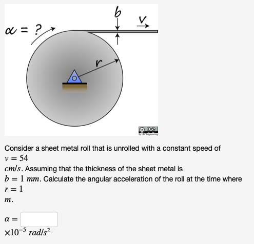 Solved Consider a sheet metal roll that is unrolled with a | Chegg.com