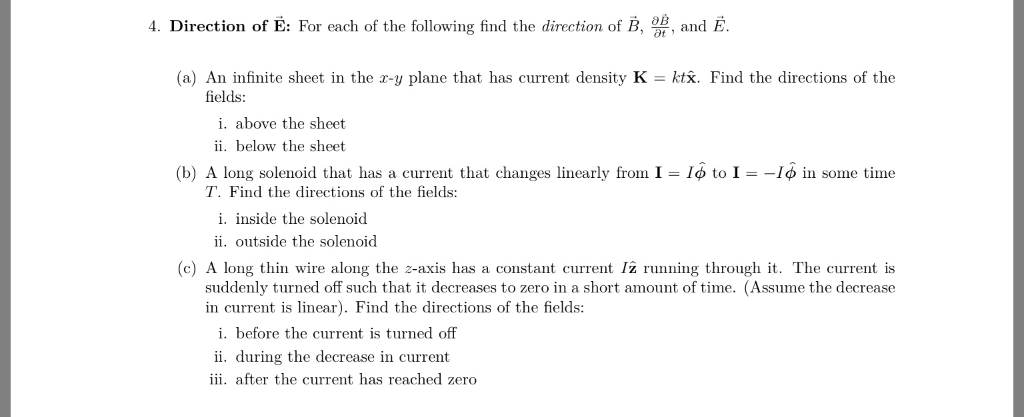 4. Direction of E: For each of the following find the | Chegg.com