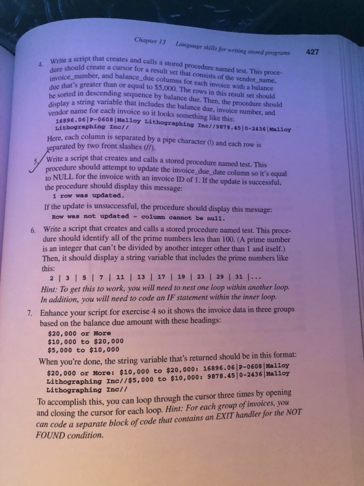 Chapter 13 Language skills for writing stored program | Chegg.com