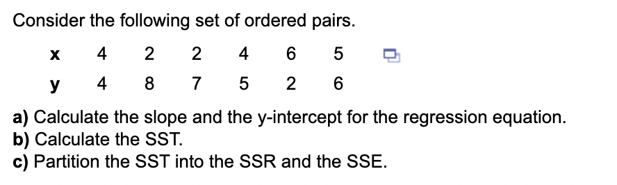 Solved a) Calculate the slope and the y-intercept for the | Chegg.com