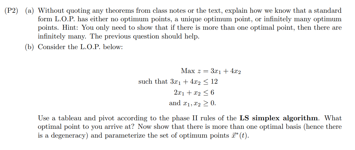 Solved (P2) (a) ﻿Without quoting any theorems from class | Chegg.com